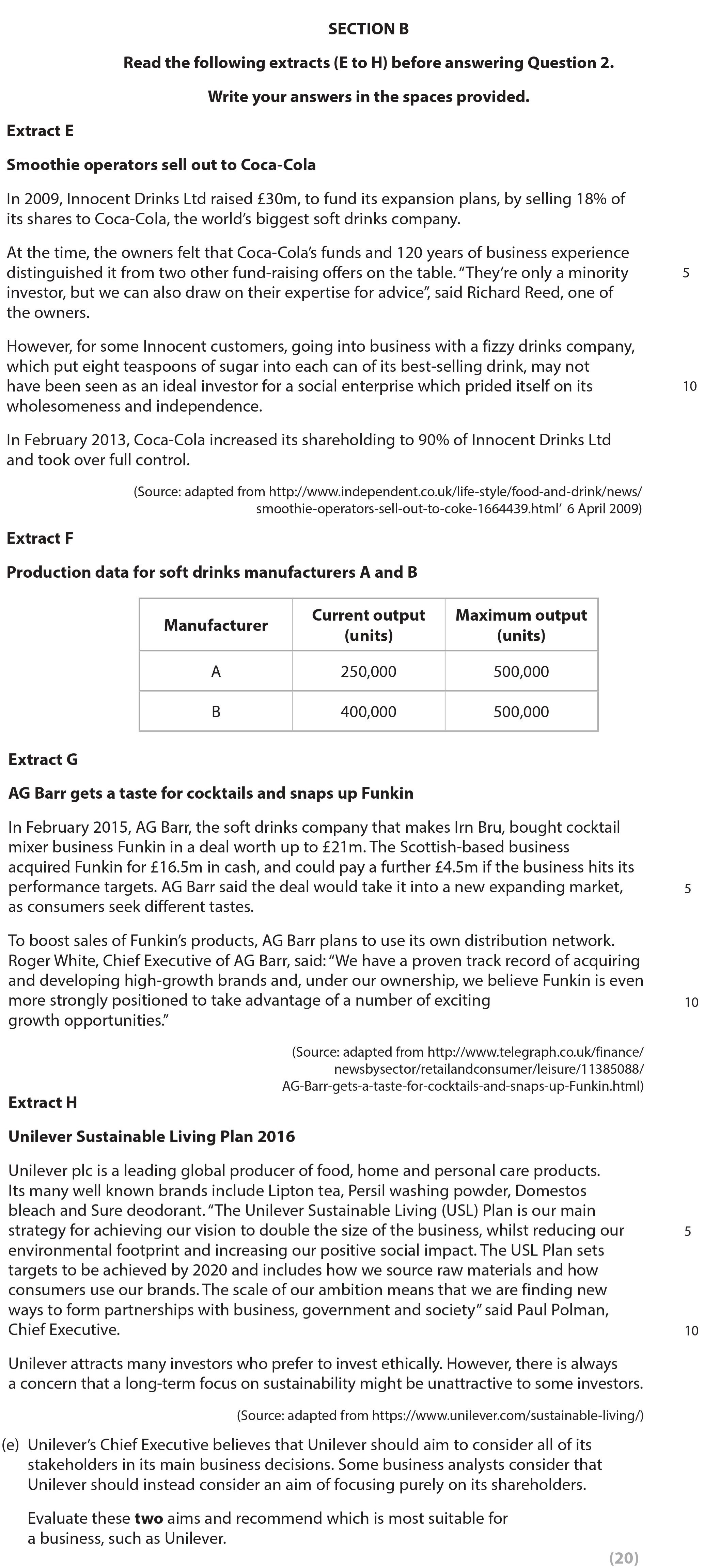 A-Level Edexcel Business Business Growth: Evaluate the two arms and recomm