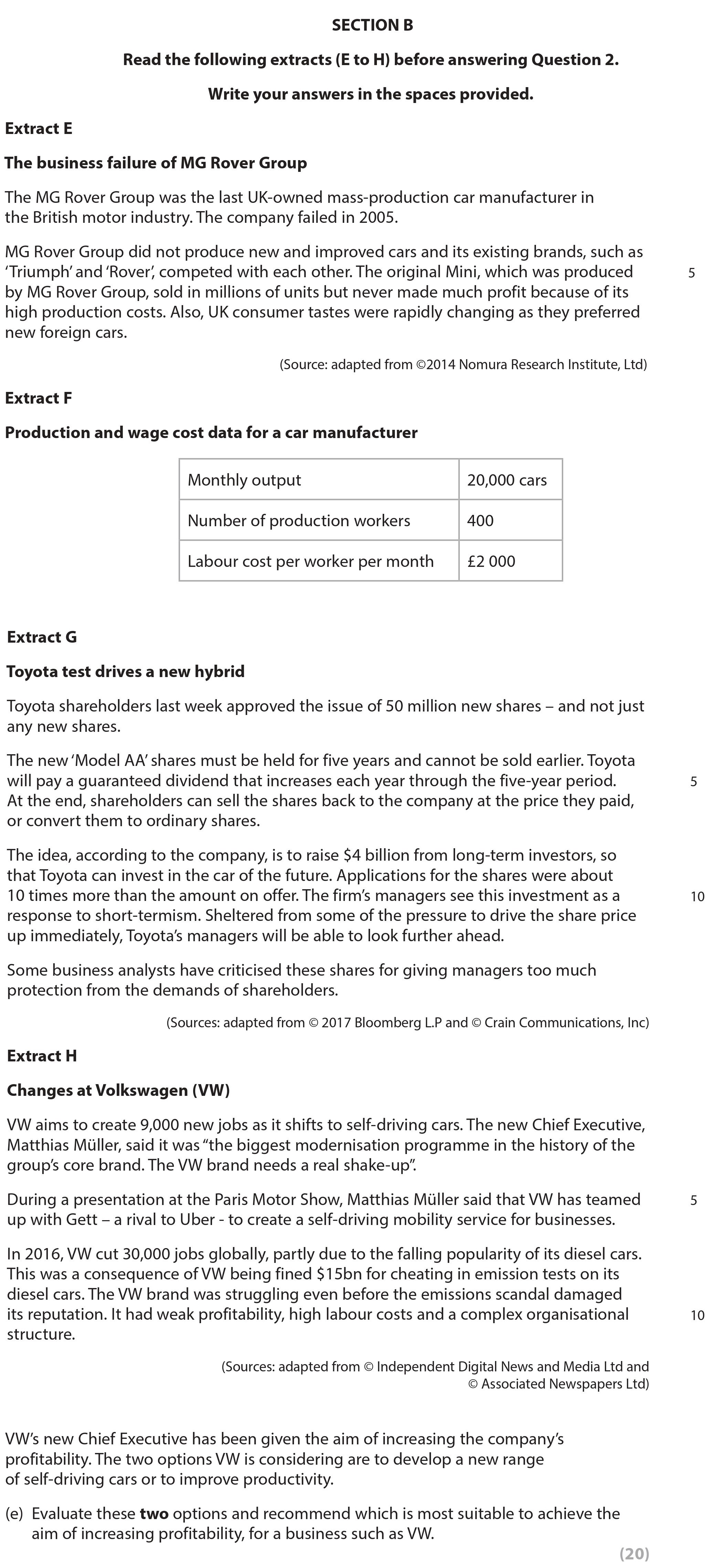 A-Level Edexcel Business Decision Making Techniques: Arguments for developing a new r