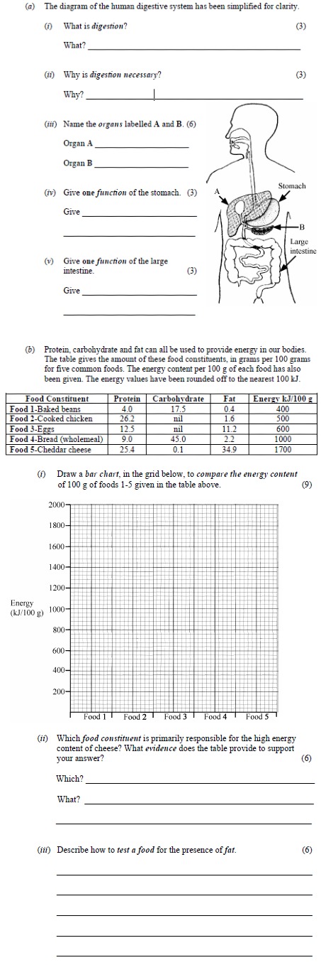 Junior Cycle Science The Digestive System: a) (i) What is digestion? What?