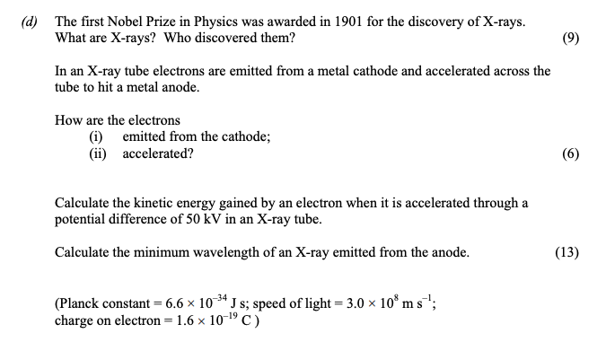 Leaving Cert Physics The Electron: The first Nobel Prize in Physics
