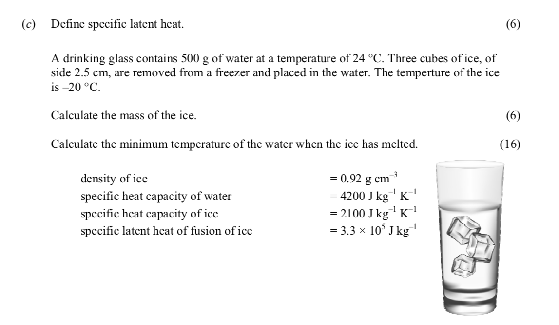 Leaving Cert Physics Heat & Heat Transfer: Define specific latent heat. A