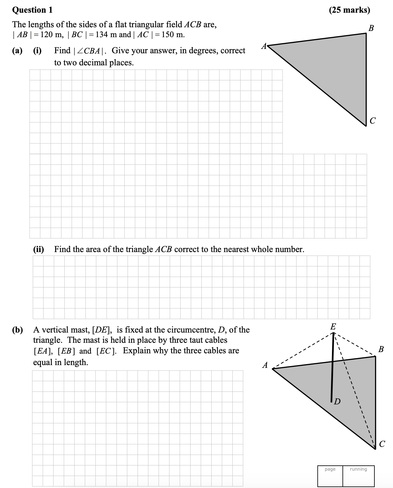 Leaving Cert Mathematics Geometry: The lengths of the sides of a fl