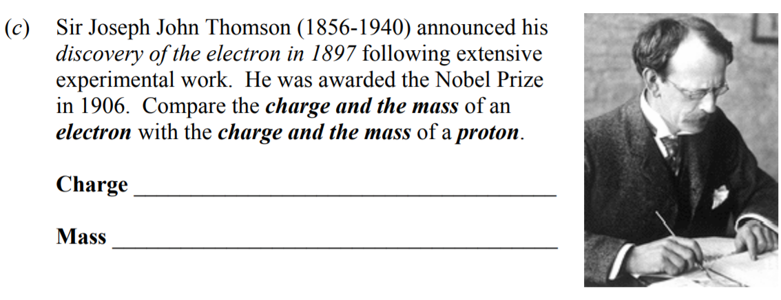 Junior Cycle Science Atomic Structure: Sir Joseph John Thomson (1856-19
