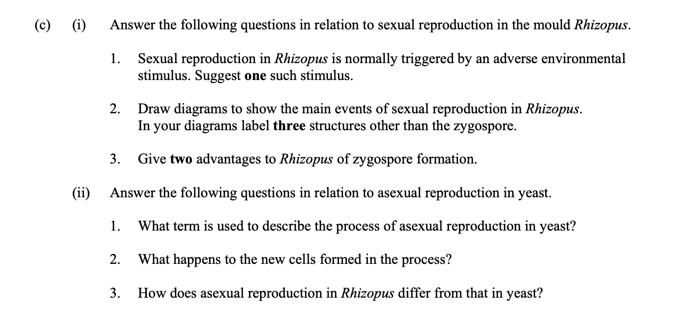 Leaving Cert Biology Bacteria, Viruses & Fungi: Answer the following ...