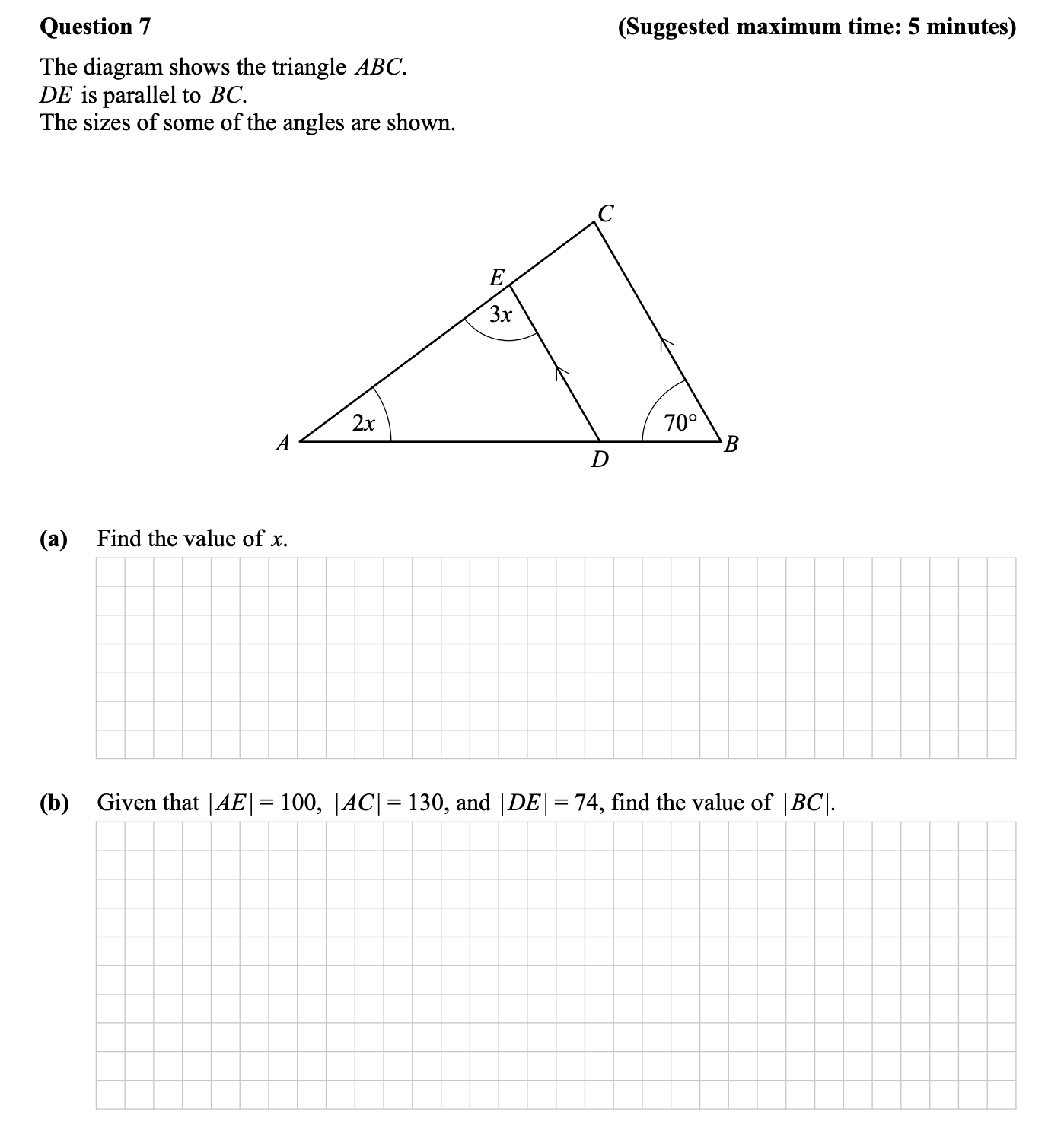 Junior Cycle Mathematics Geometry: The diagram shows the triangle A