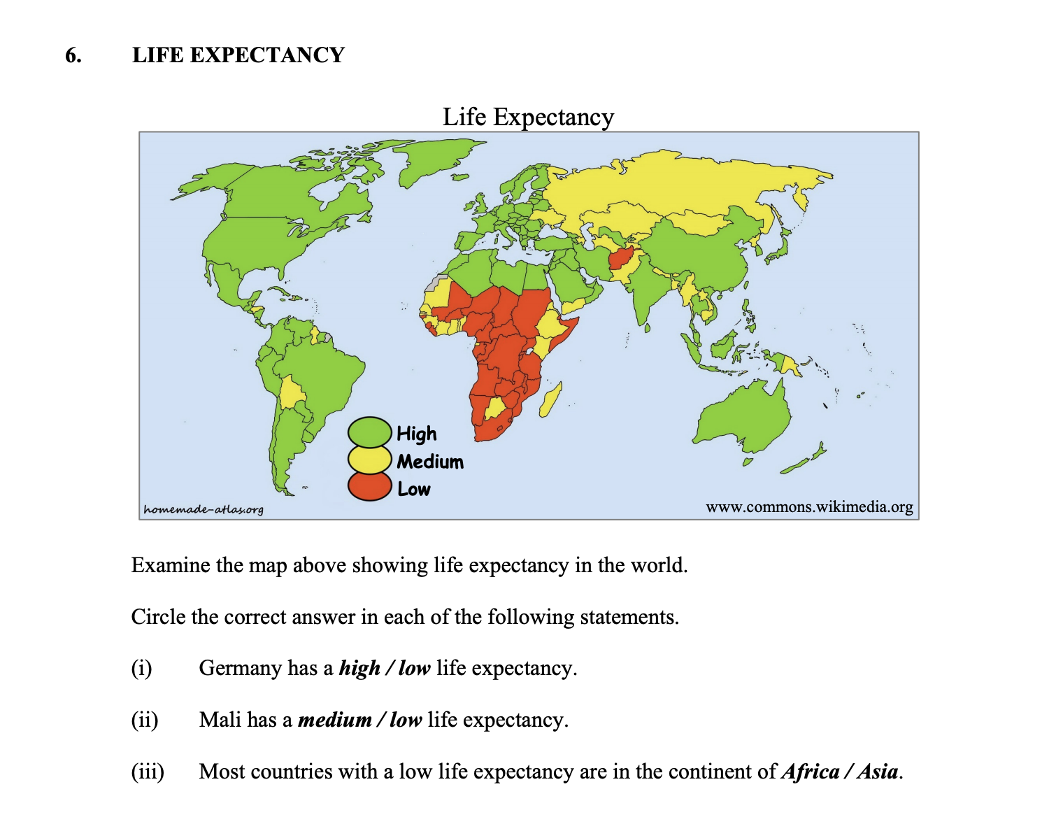 Junior Cycle Geography Economic Inequality: Examine the map above ...