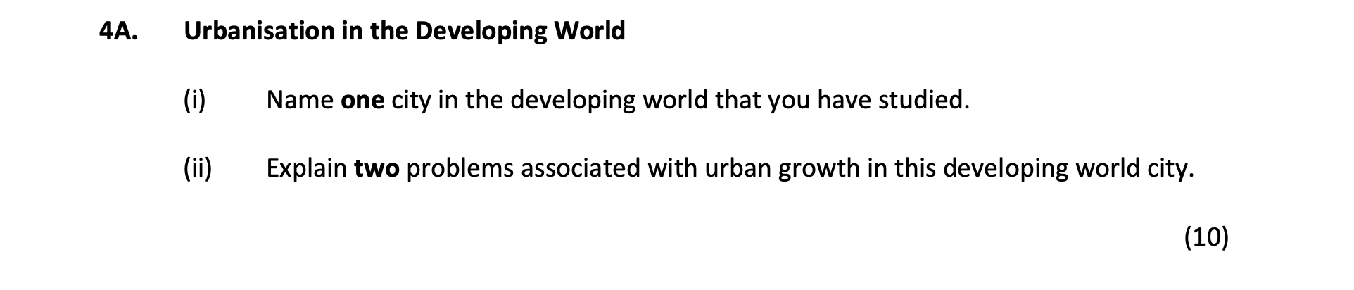 Junior Cycle Geography Urban Geography: urbanisation in the developing ...