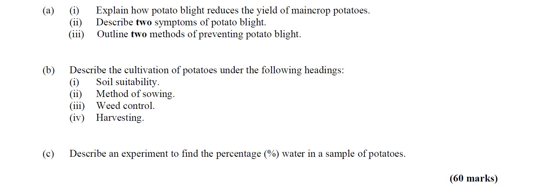 Leaving Cert Agricultural Science Crop Production: i) Explain how ...