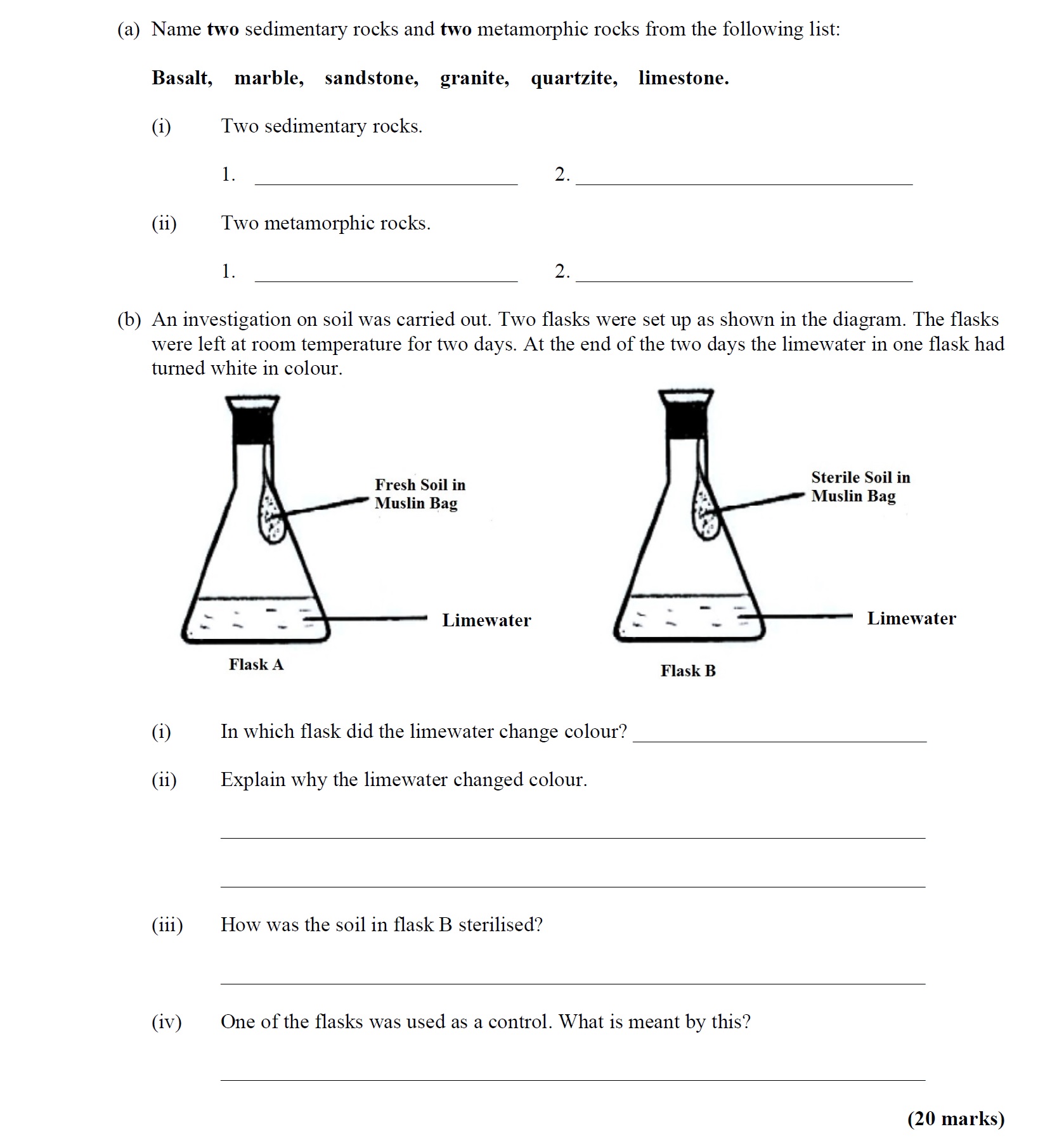 Leaving Cert Agricultural Science Soil Science: Name two sedimentary ...