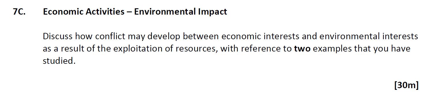 Leaving Cert Geography ECONOMIC - Environmental Impact: Discuss how ...