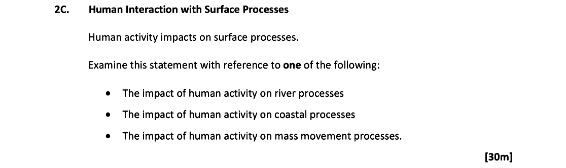 Leaving Cert Geography Rivers: human activity impacts on surface proces