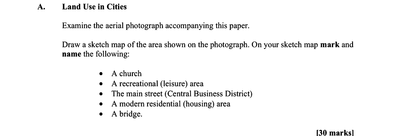Leaving Cert Geography Aerial Photos: Examine the aerial photograph ac
