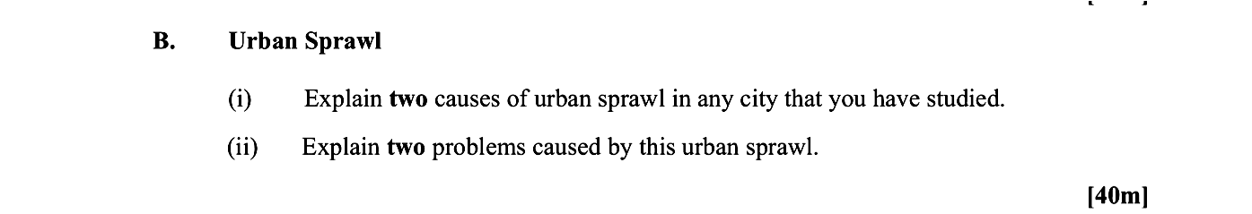 Leaving Cert Geography HUMAN - Urban Geography: Urban Sprawl (i ...