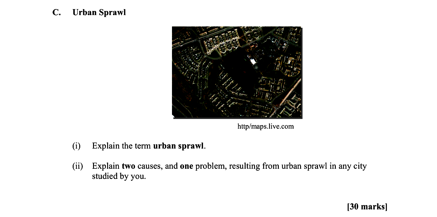Leaving Cert Geography HUMAN - Urban Geography: Urban Sprawl (i ...