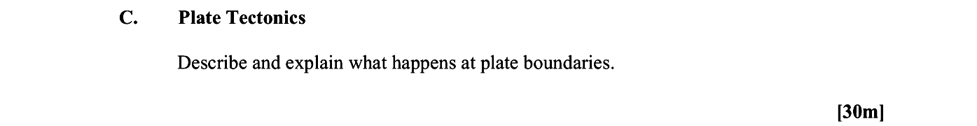 Leaving Cert Geography Tectonic Plates: Describe and explain what happen