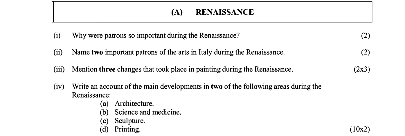 Junior Cycle History EU/WORLD : Renaissance: Why were patrons so ...