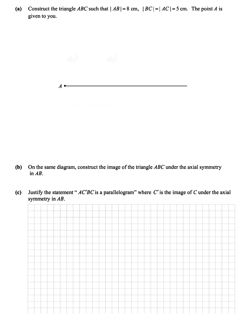 Leaving Cert Mathematics Geometry: Construct the triangle ABC such
