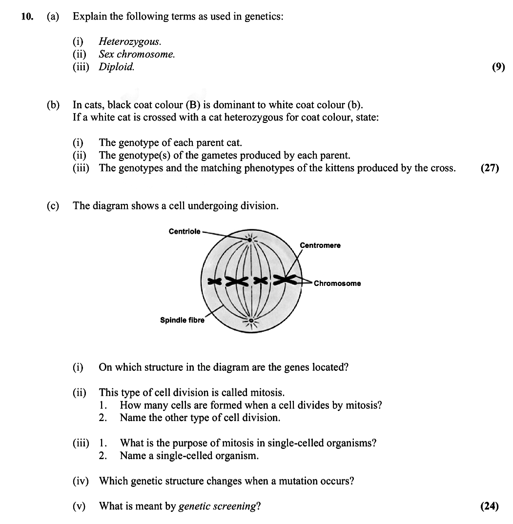 Leaving Cert Biology Genetics, DNA & Evolution: 10. Explain the ...
