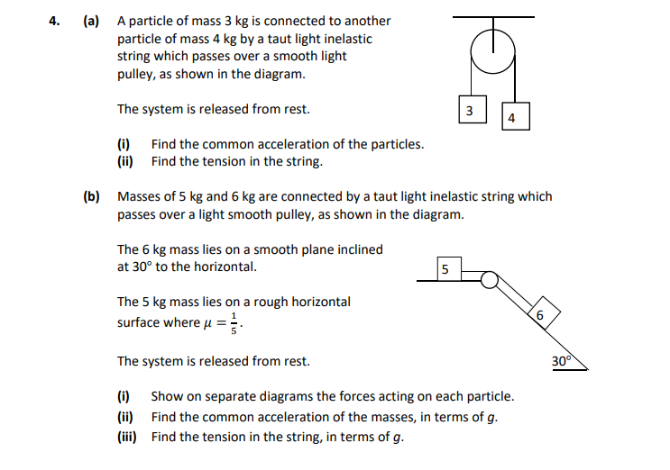 Leaving Cert Applied Maths Connected Particles: 4. (a) A particle of ...