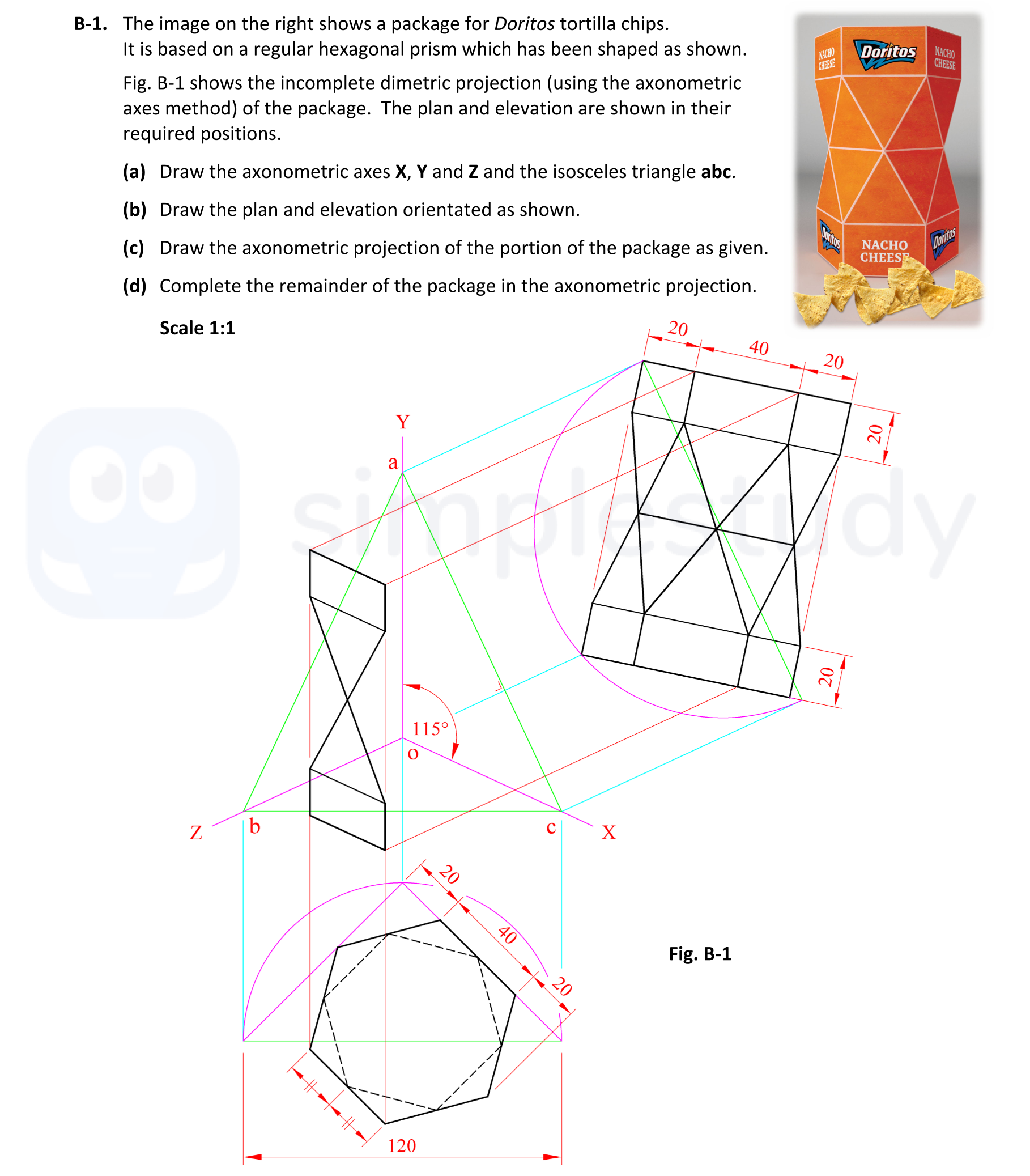 Leaving Cert DCG Axonometric (Iso/Di/Tri-metric) Projection: The image ...