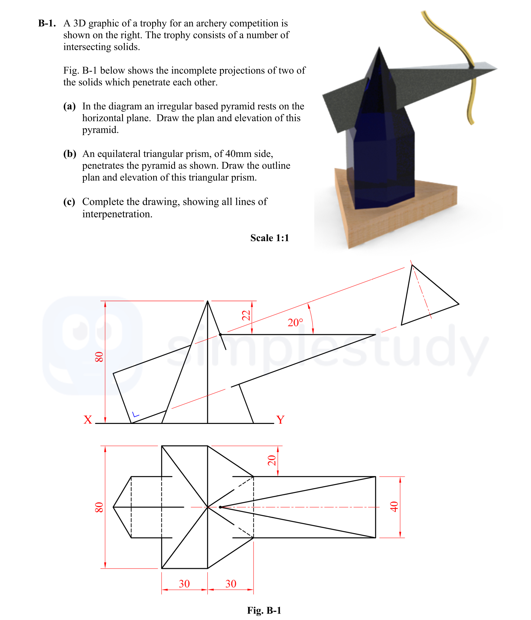 Leaving Cert DCG Interpenetration of Solids: A 3D graphic of a trophy ...