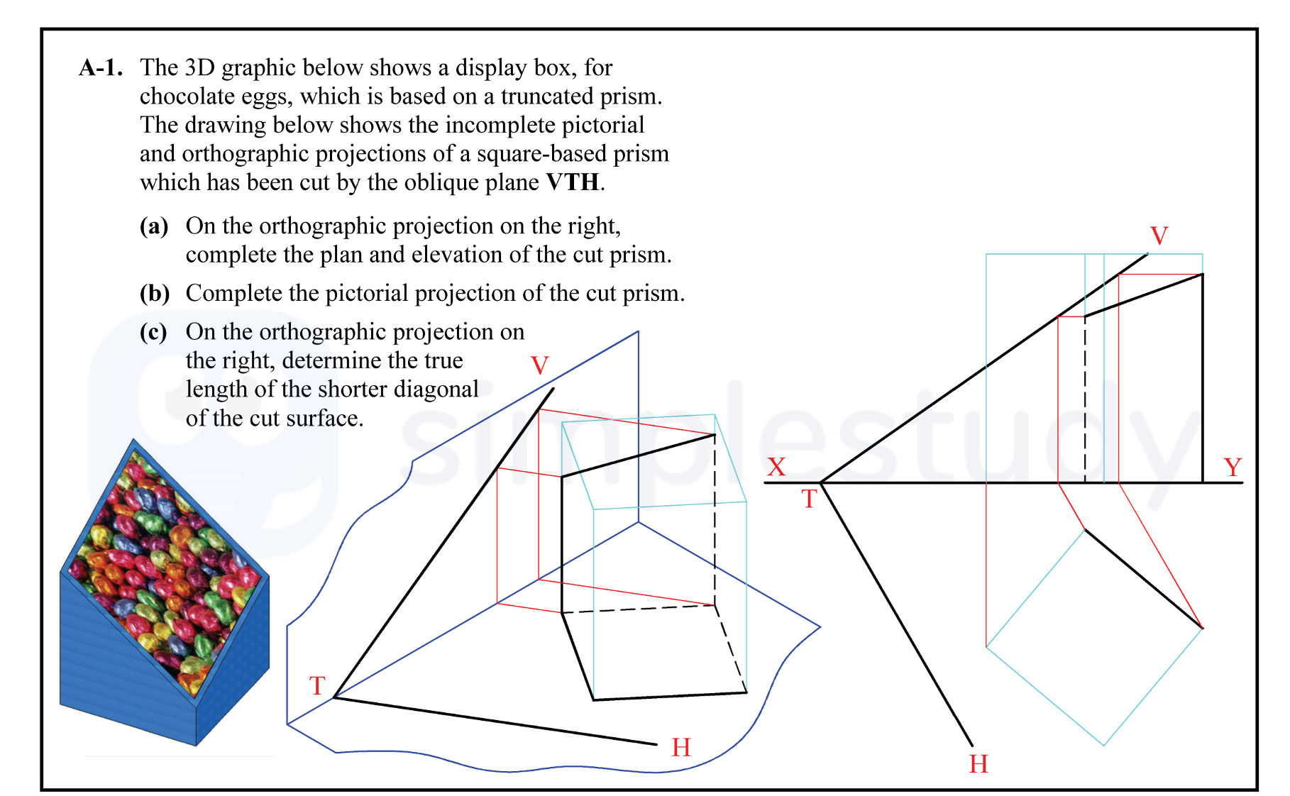 Leaving Cert DCG Oblique Planes: The 3D graphic below shows a dis