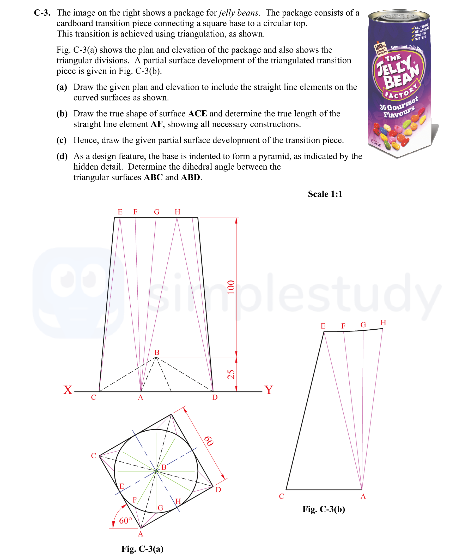 Leaving Cert DCG Surface Geometry: The image on the right shows a p