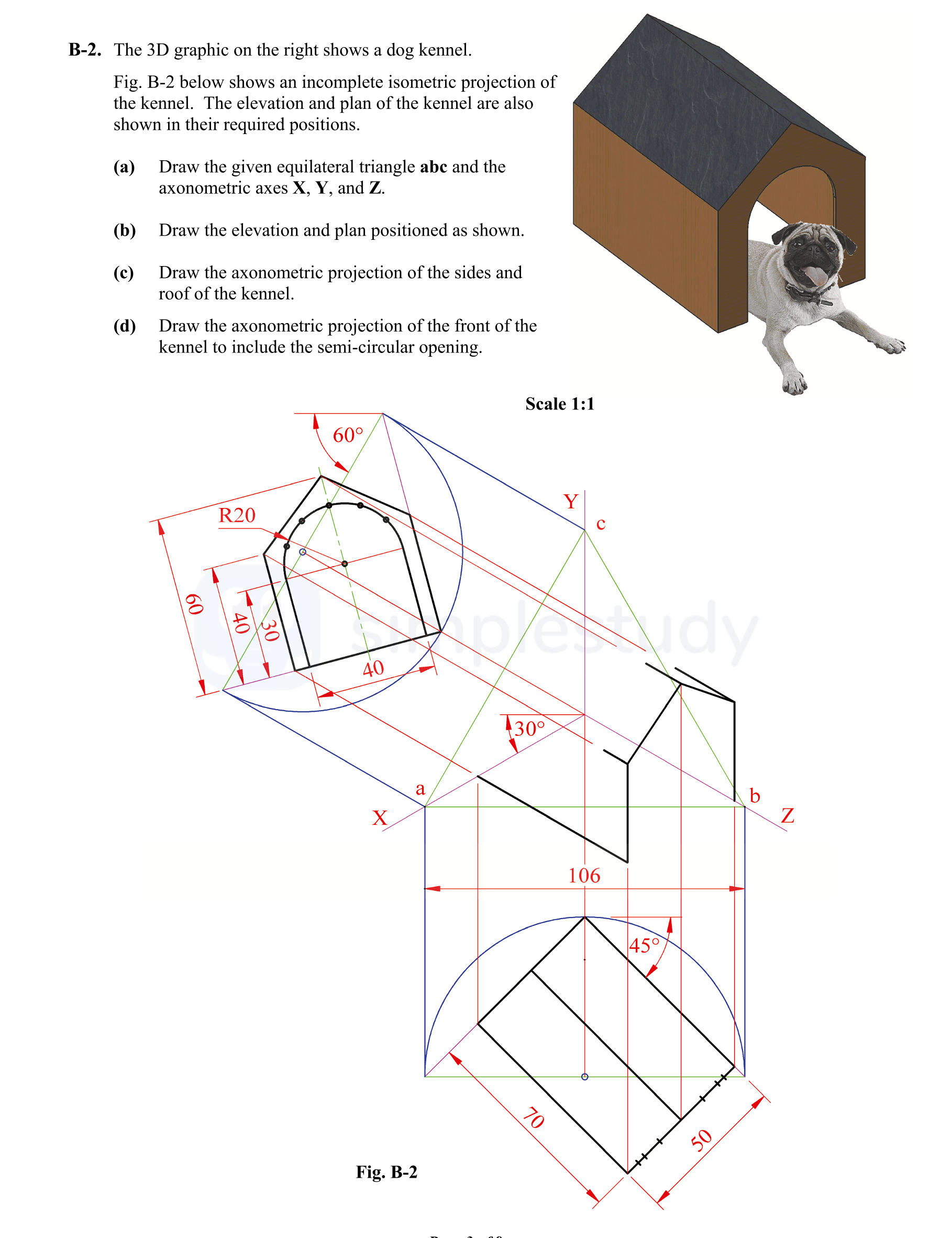 Leaving Cert DCG Axonometric (Iso/Di/Tri-metric) Projection: The 3D ...