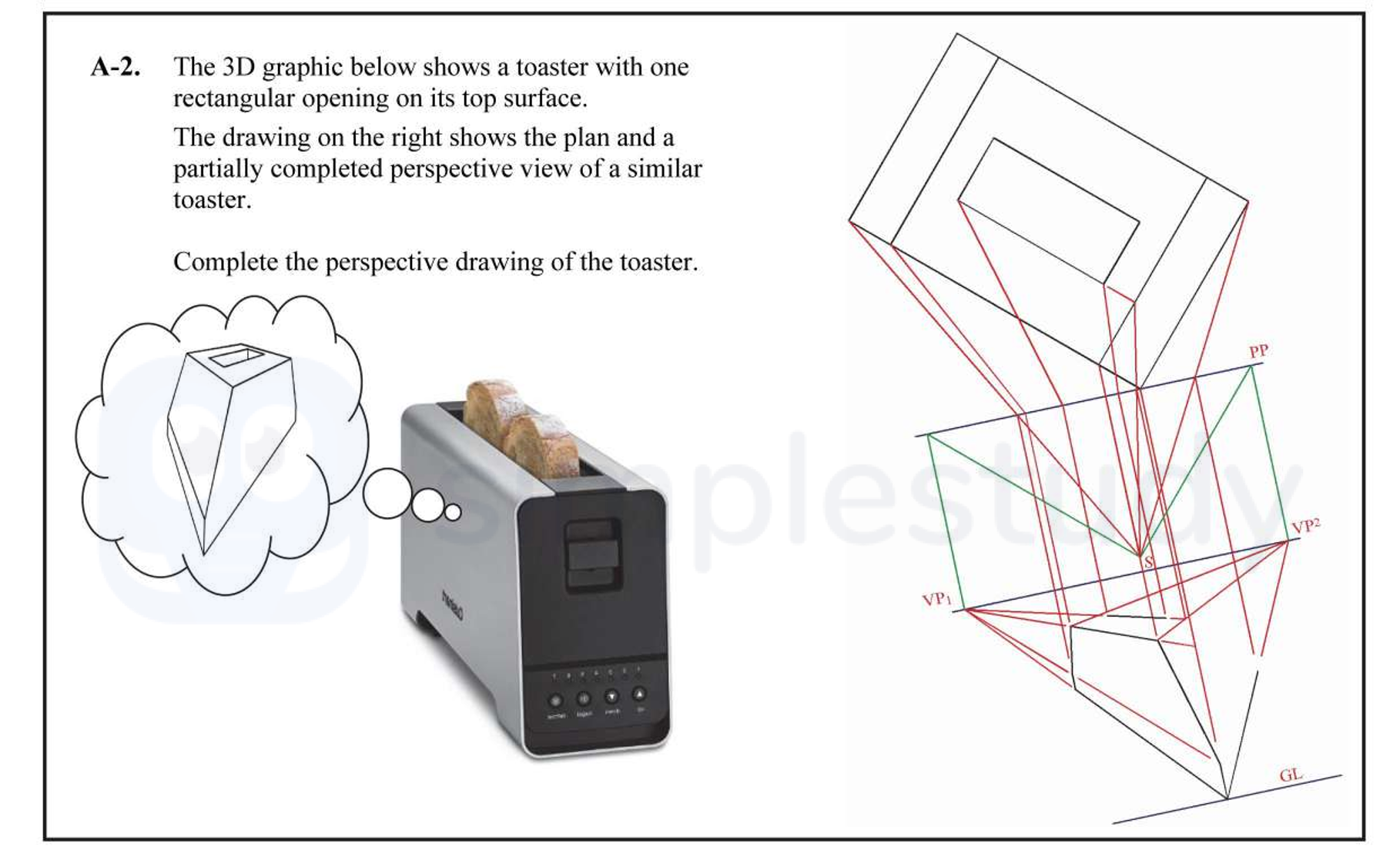 Leaving Cert DCG Perspective: The 3D graphic below shows a toa