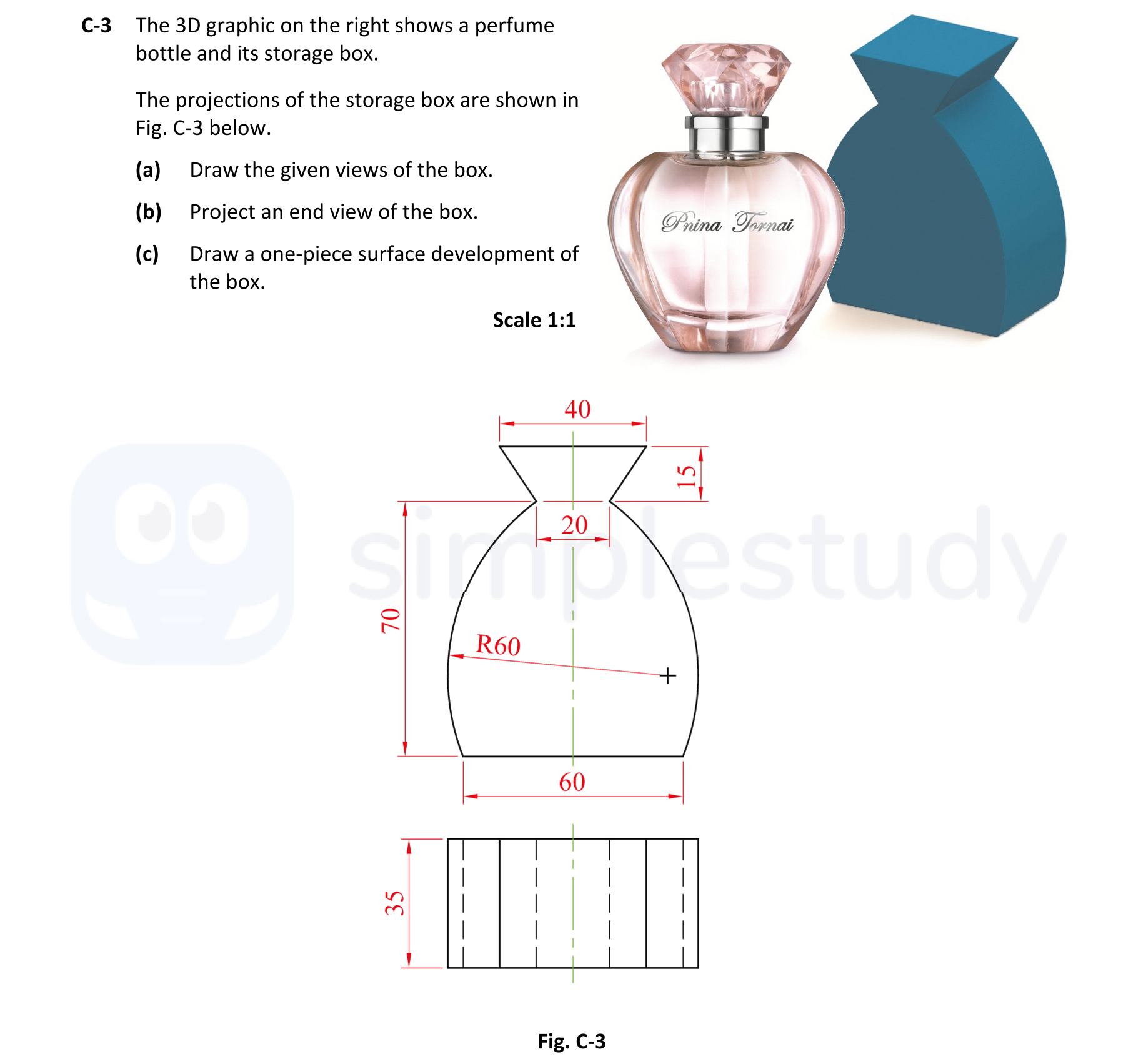 Leaving Cert DCG Surface Geometry: The 3D graphic on the right show