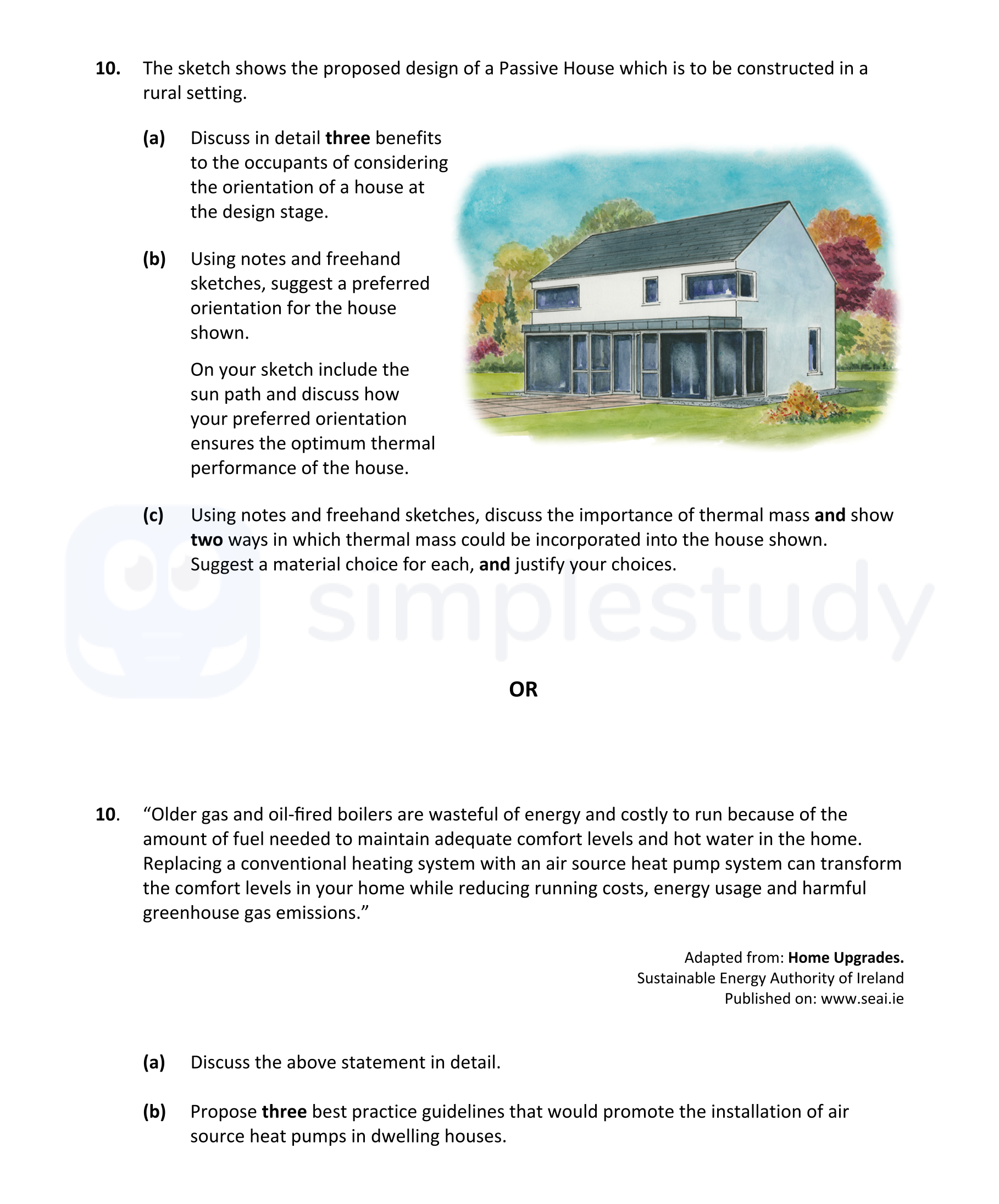 Leaving Cert Construction Studies Passive Design: the sketch shows the ...
