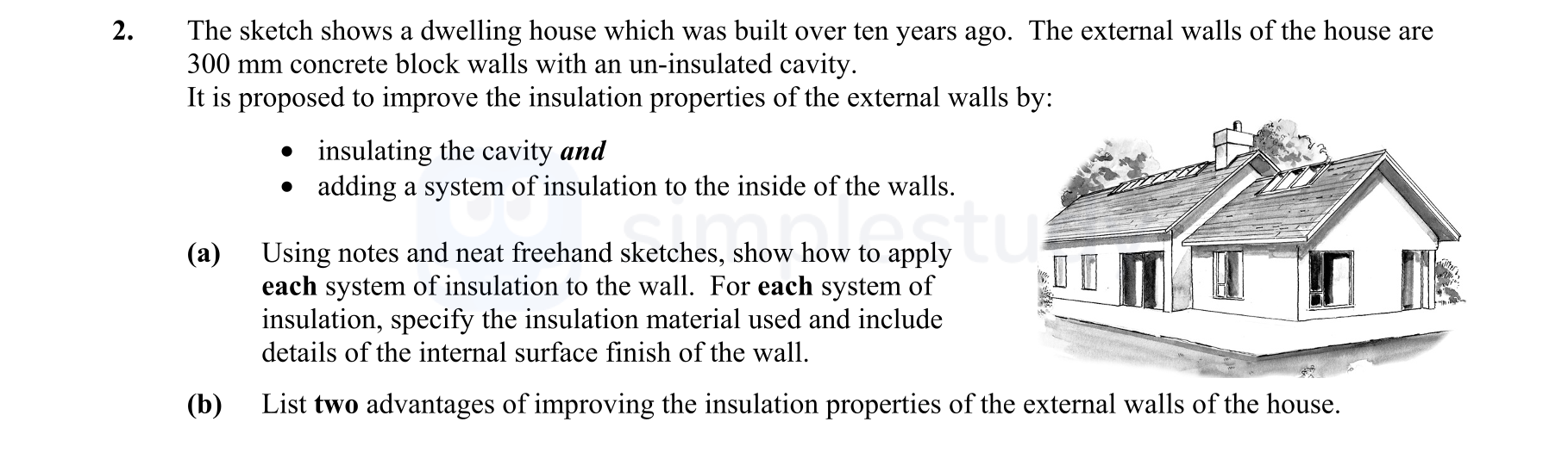 Leaving Cert Construction Studies Heat Loss & Insulation: The sketch ...