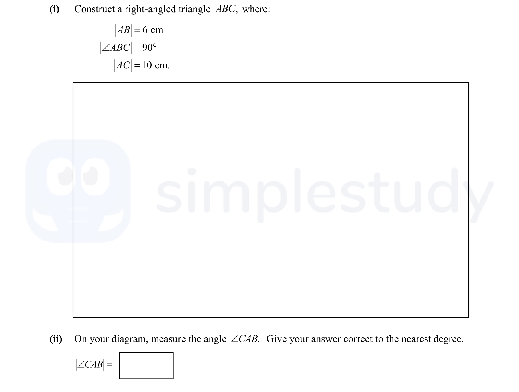Junior Cycle Mathematics Constructions: Construct a right-angled triangl