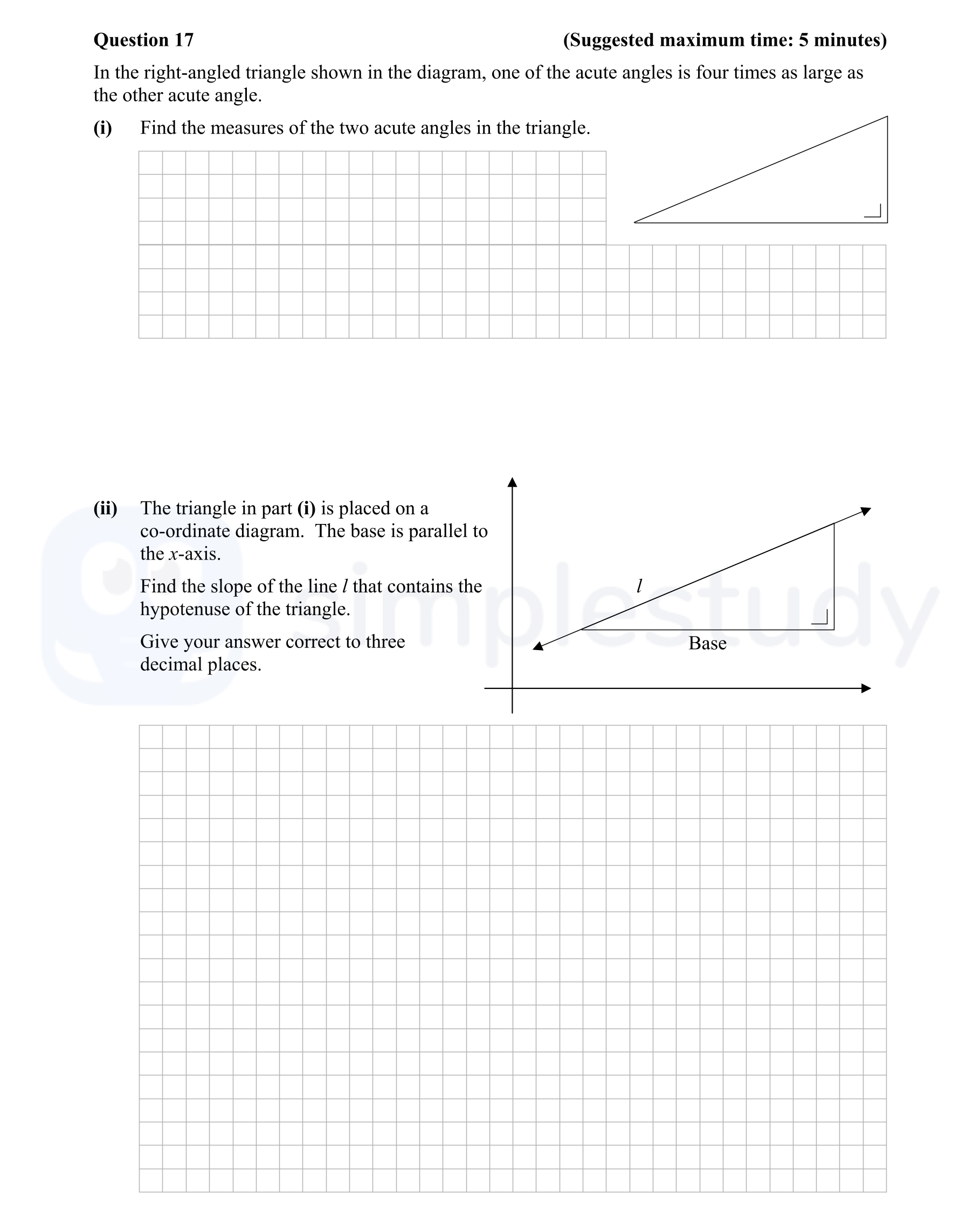 Junior Cycle Mathematics Trigonometry: In the right-angled triangle sho
