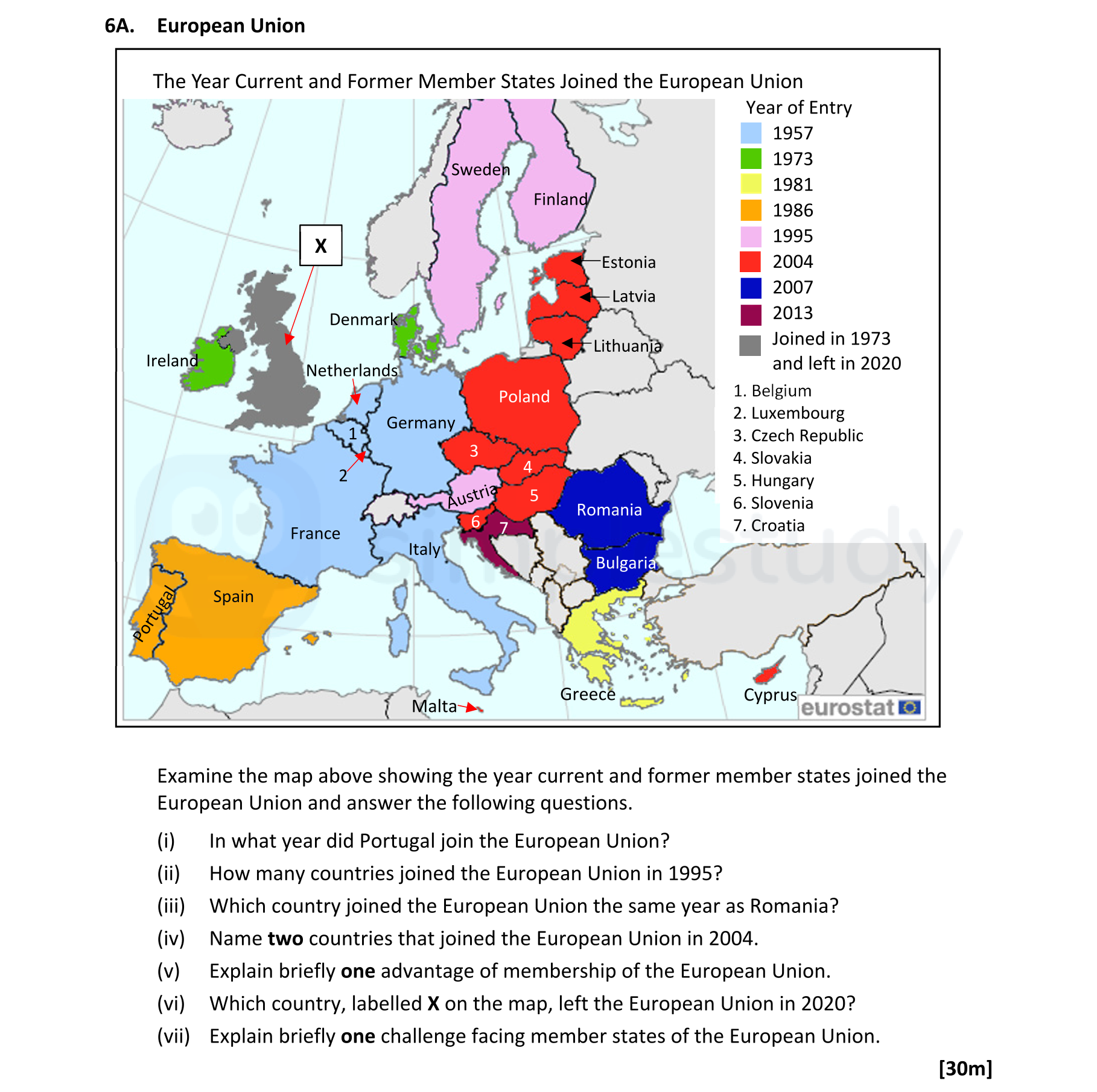 Leaving Cert Geography ECONOMIC - Ireland & EU: Examine the map above ...