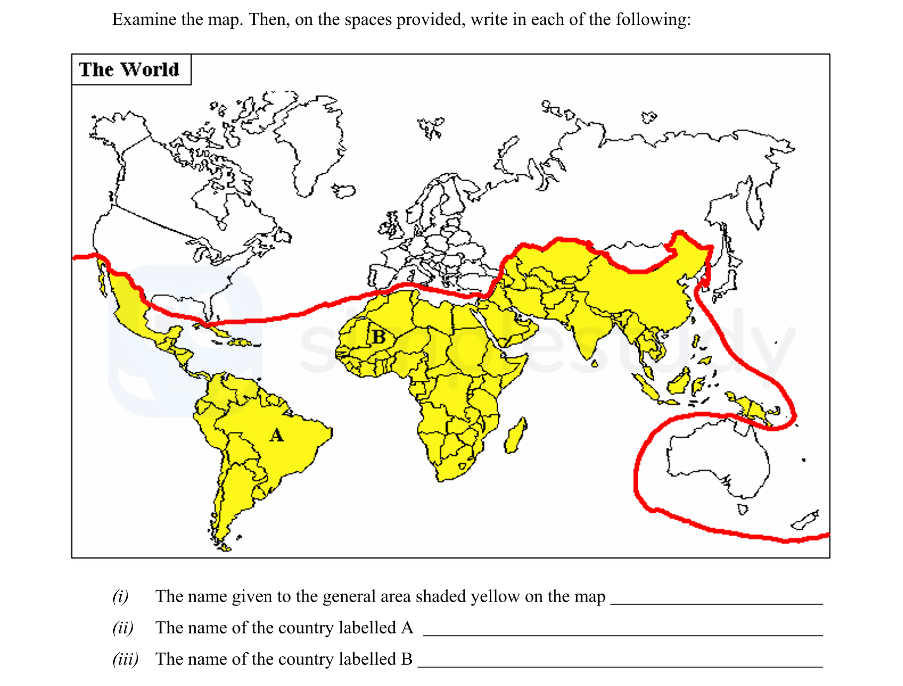 Junior Cycle Geography Graph/Table Questions: Examine the map. Then, on ...