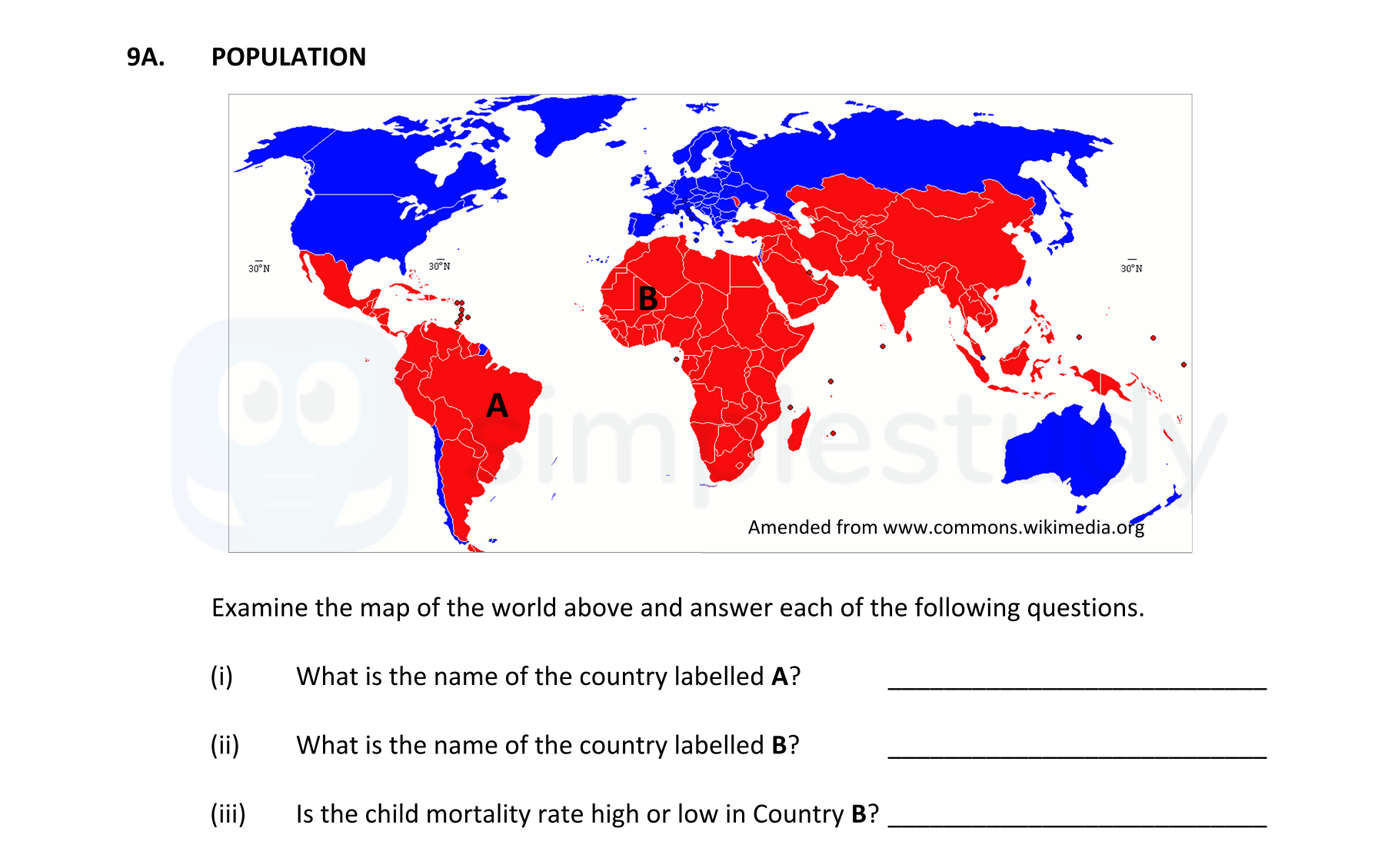 Junior Cycle Geography Population & Migration: Examine the map of the ...