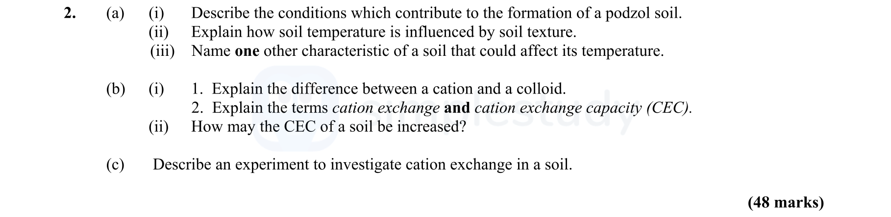Leaving Cert Agricultural Science Soil Science: Describe the conditions ...