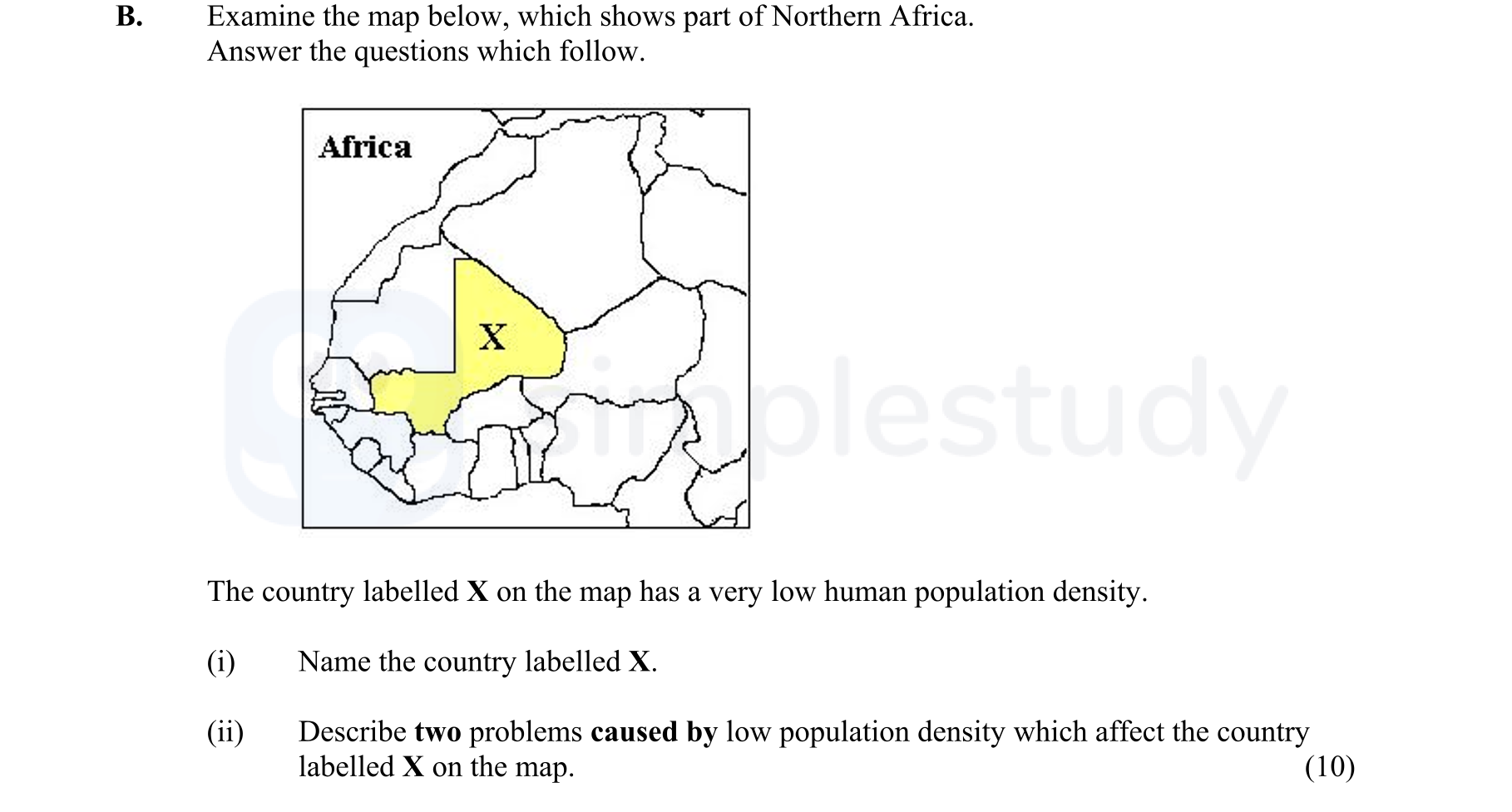 Junior Cycle Geography Population & Migration: examine the map below ...