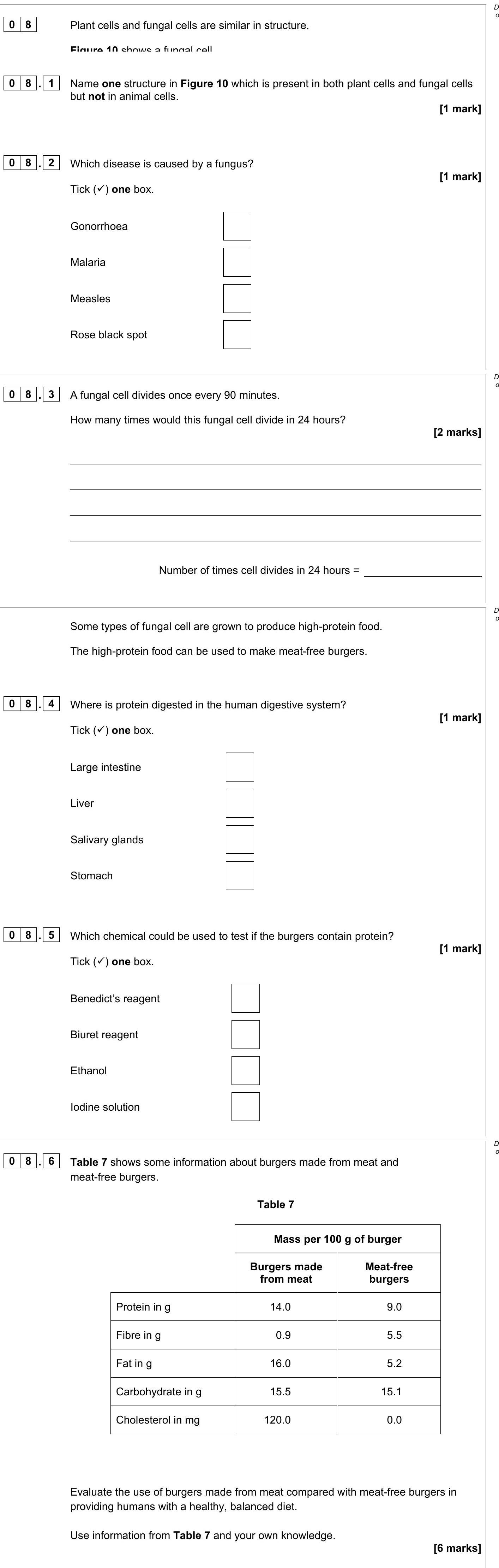 GCSE AQA Biology Cell Structure: Plant cells and fungal cells are