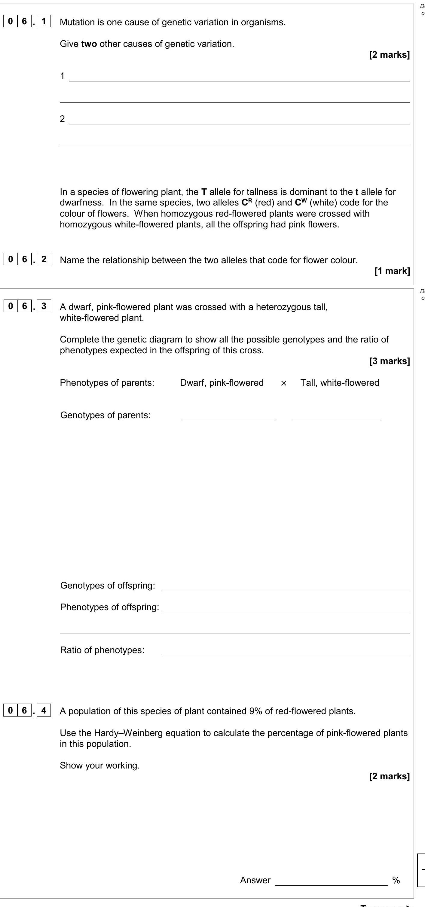 A-Level AQA Biology Populations (A Level only): Mutation is one cause ...