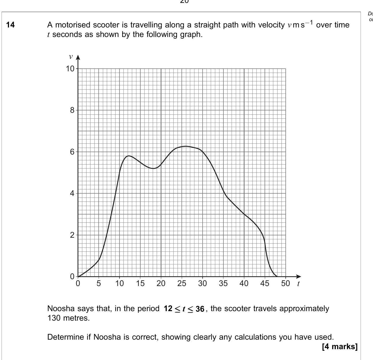 A-Level AQA Maths Mechanics 2.2 Variable Acceleration - 1D: A motorised scooter is travellin