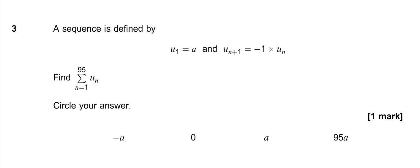 A-Level AQA Maths Mechanics Quantities, Units & Modelling: A sequence is defined by $u_1