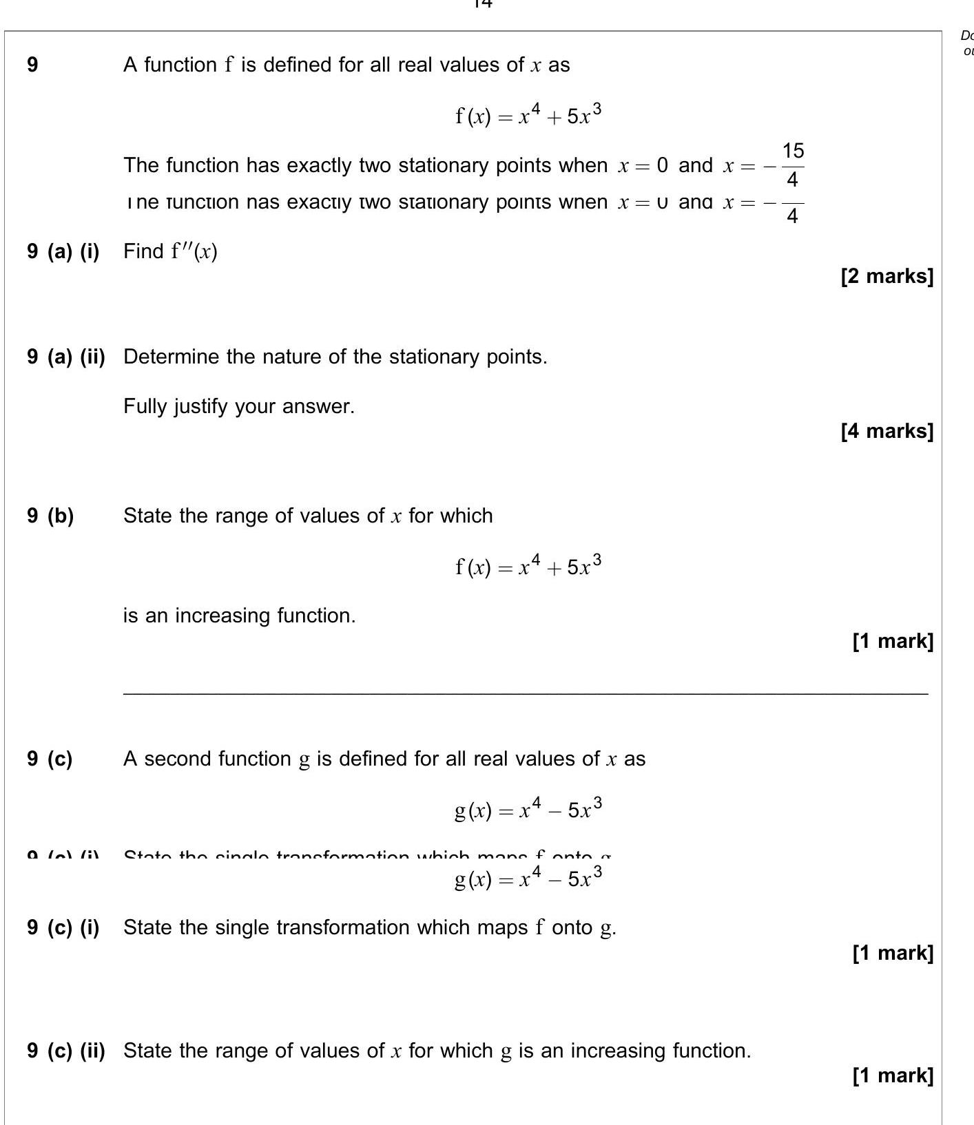 A-Level AQA Maths Mechanics Quantities, Units & Modelling: A function f is defined for all