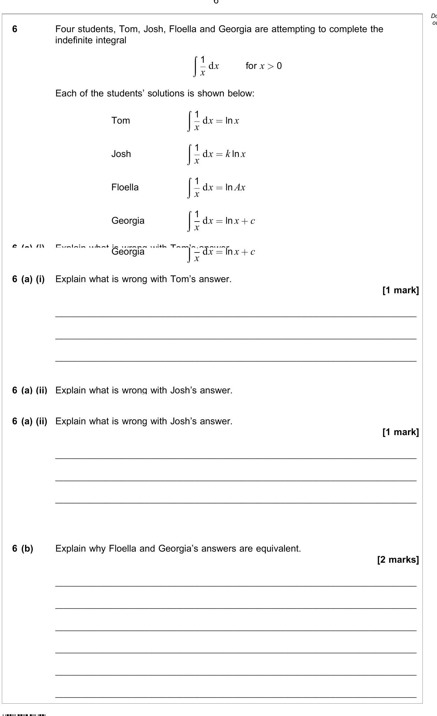 A-Level AQA Maths Mechanics Quantities, Units & Modelling: Four students, Tom, Josh, Floell