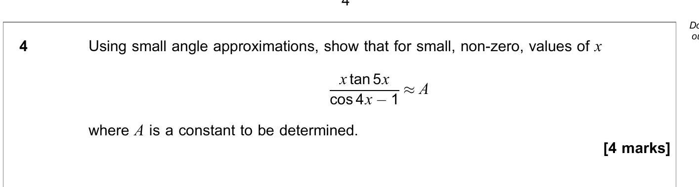 A-Level AQA Maths Mechanics Quantities, Units & Modelling: Using small angle approximations