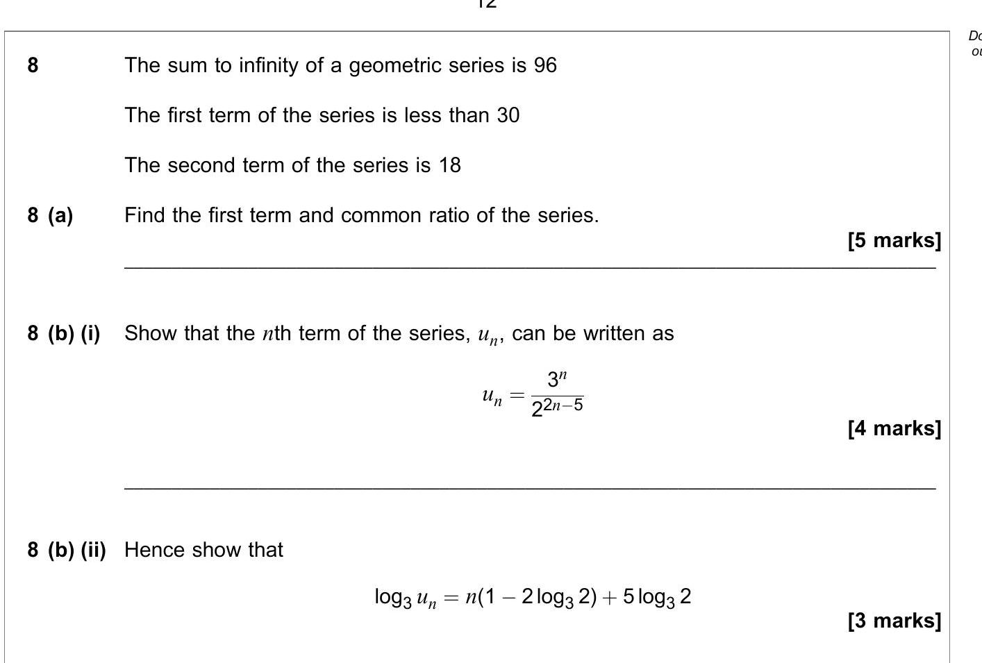A-Level AQA Maths Mechanics 1.1 Quantities, Units & Modelling: The sum to infinity of a geometr