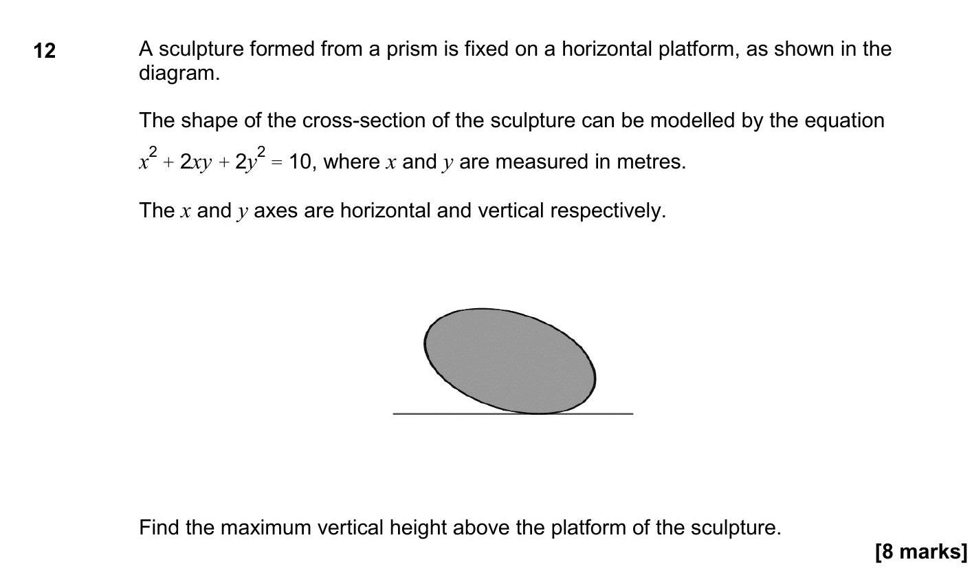 A-Level AQA Maths Mechanics 1.1 Quantities, Units & Modelling: A sculpture formed from a prism