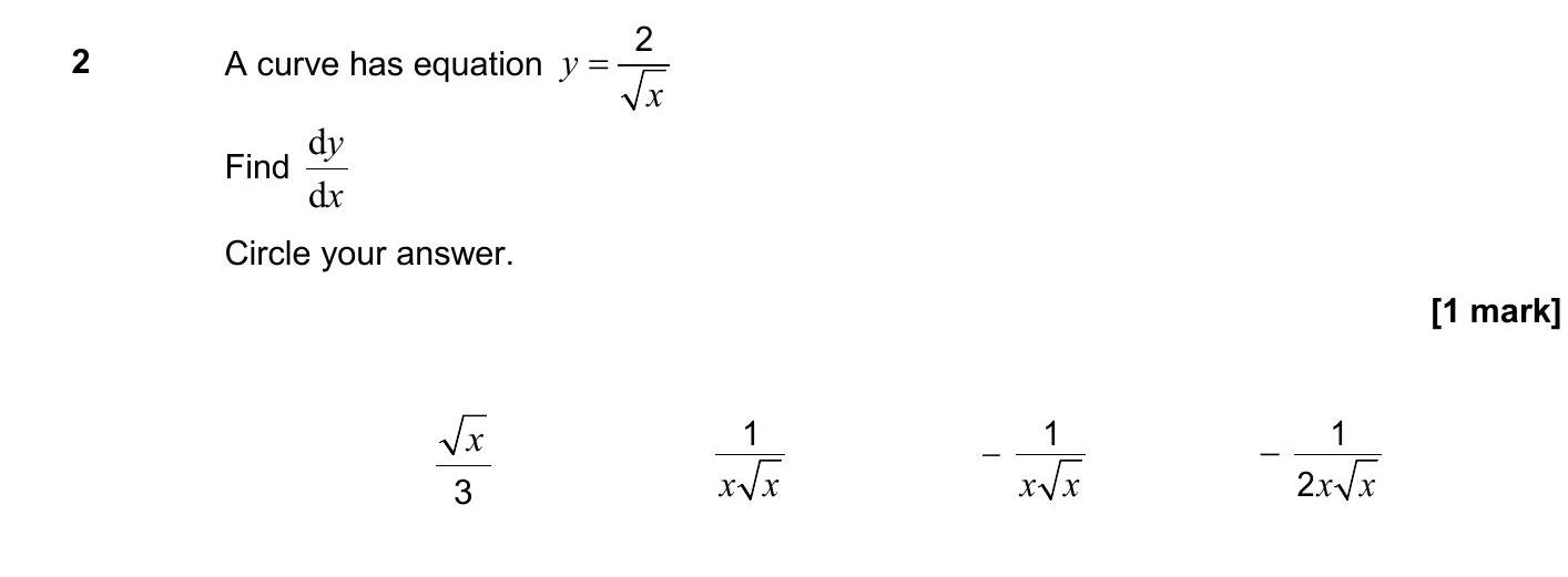 A-Level AQA Maths: Mechanics 2.2 Variable Acceleration - 1D: A curve has equation $y = \fra