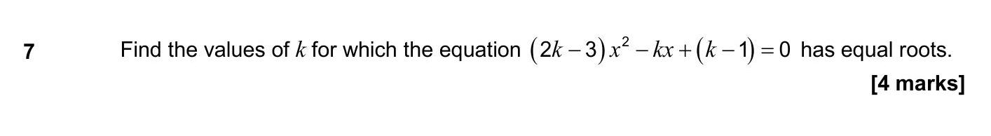 A-Level AQA Maths Mechanics Variable Acceleration - 1D: Find the values of $k$ for which